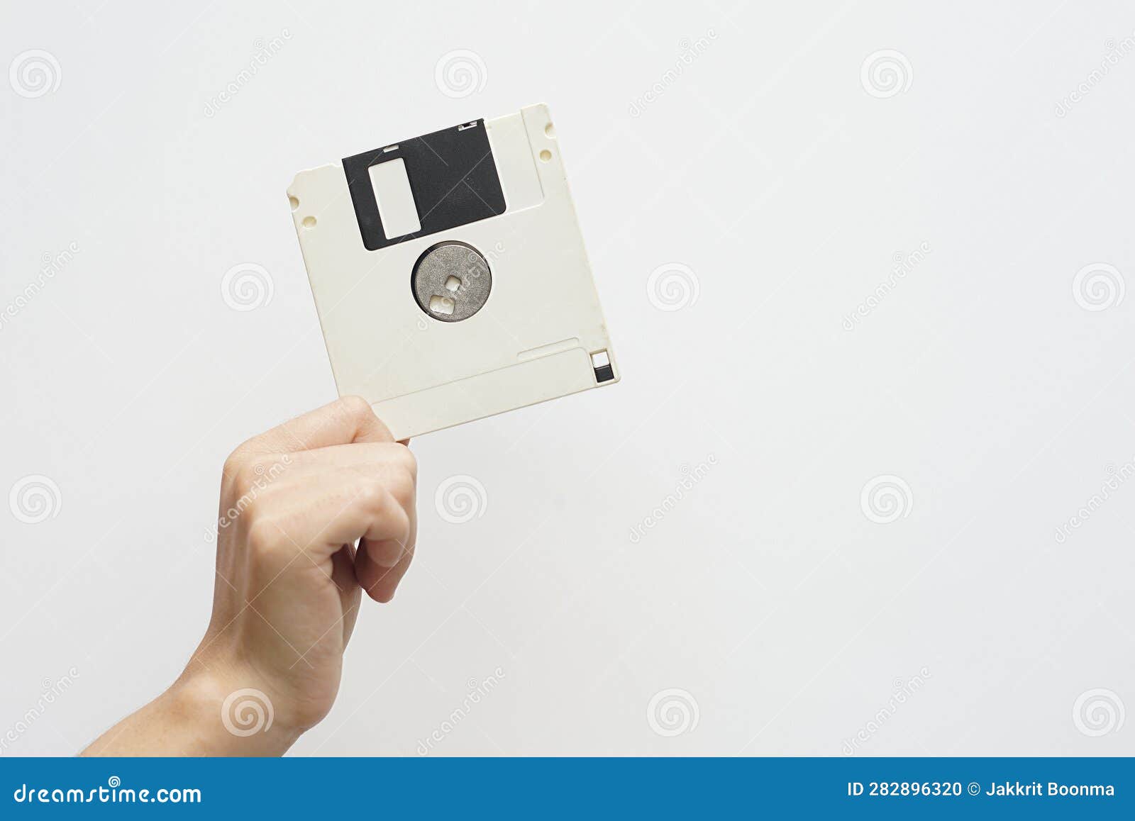 Aold Floppy Disk in Hand Isolated on White Background with Copy Space ...