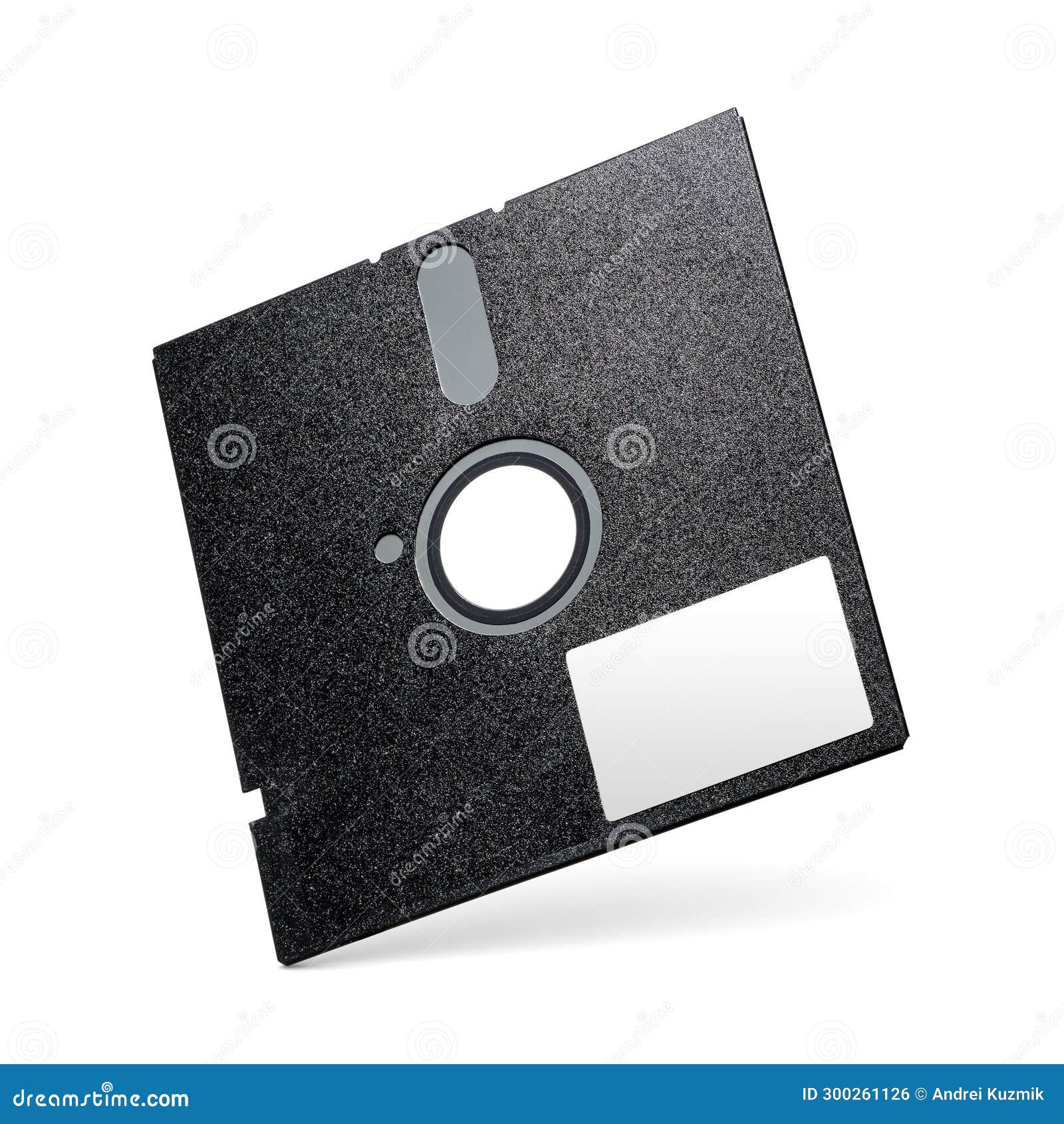 Old Floppy Disk Isolated on White. Retro 5.25 Inch Black Diskette with ...