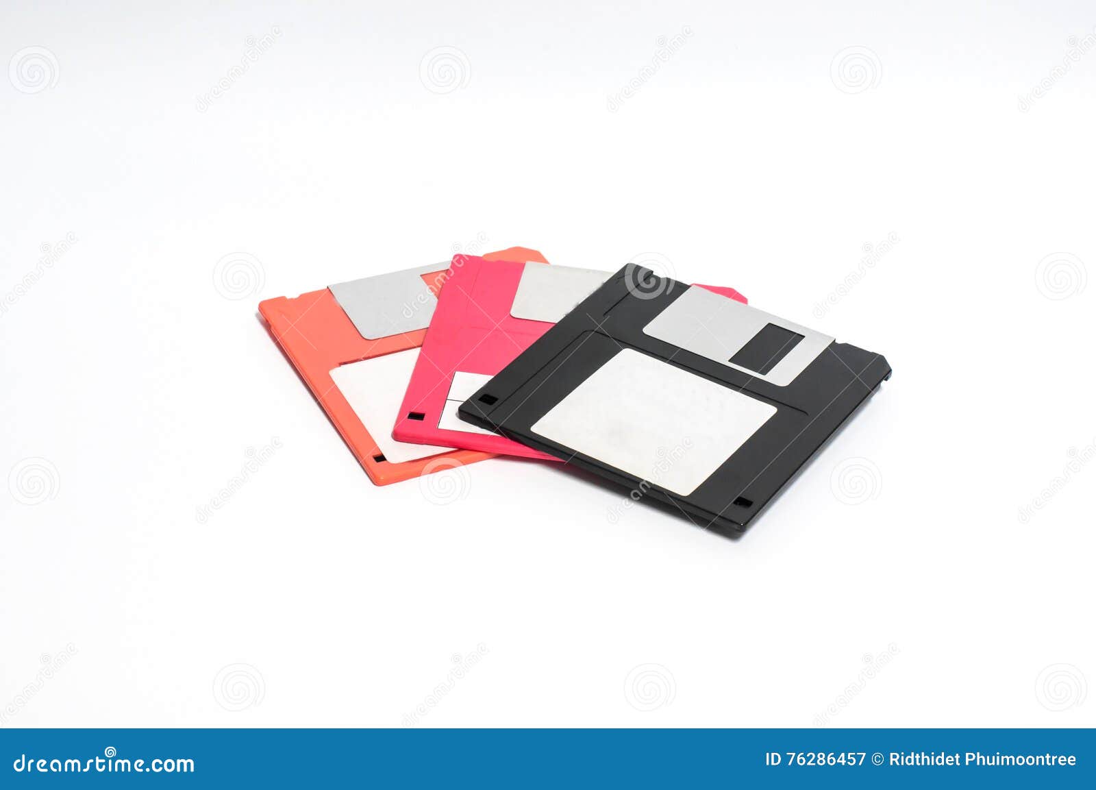 Old Floppy Disk Put on White Background. Stock Image - Image of ...