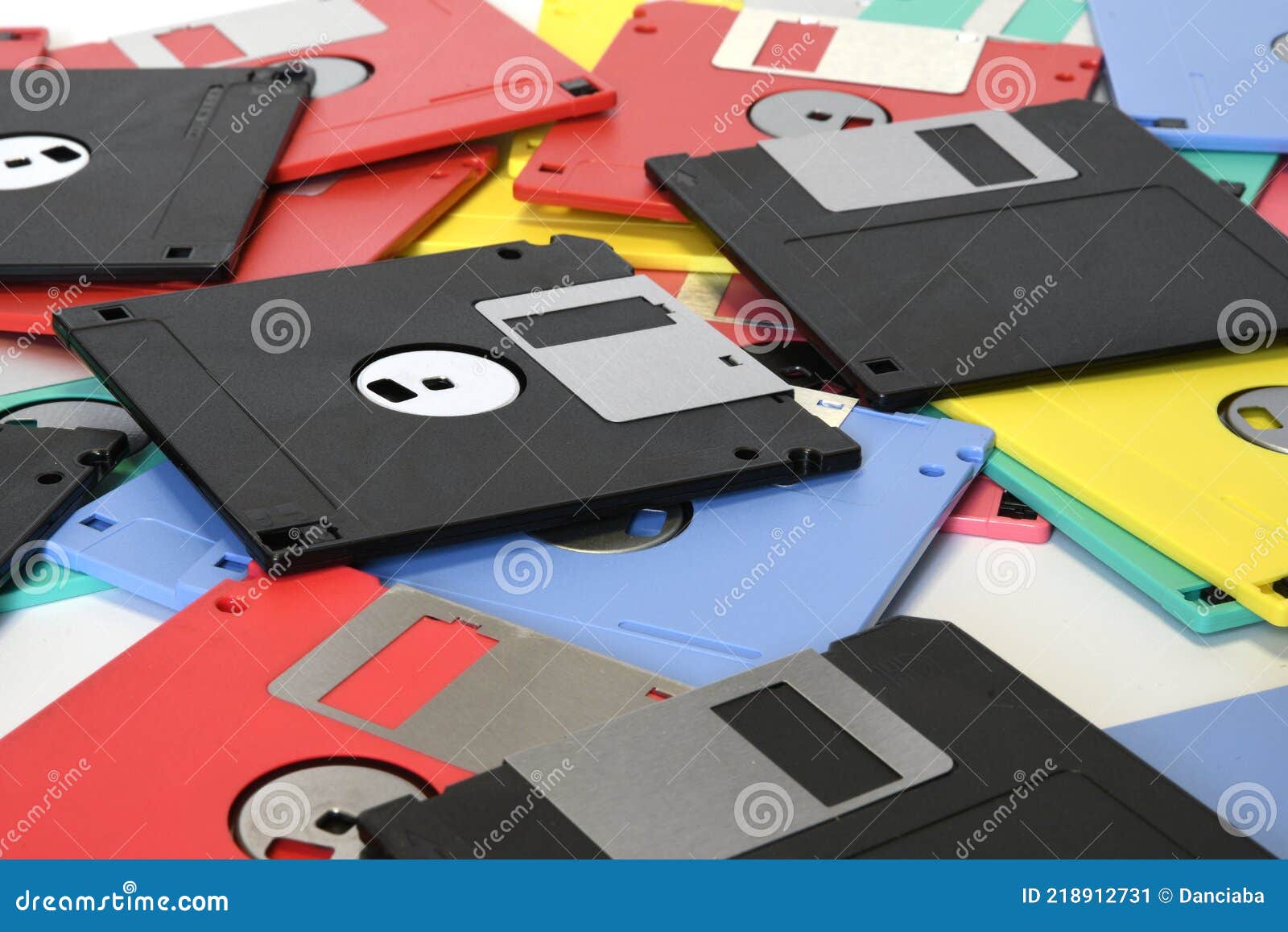 Old Floppy Diskettes. Vintage Tecnology Stock Image - Image of black ...