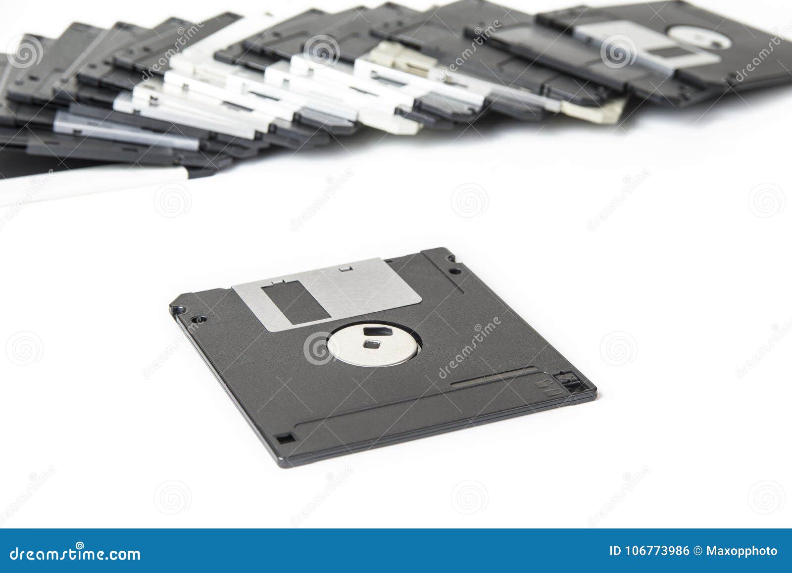 Old Floppy Disks for Computer on the White. Stock Photo - Image of ...