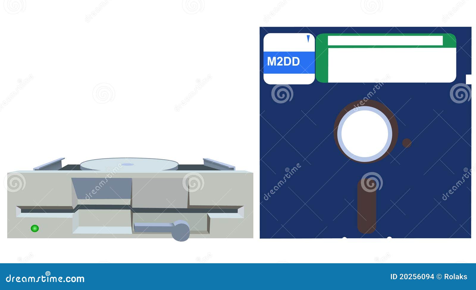 Old Floppy Drive and Floppy Disc Stock Vector - Illustration of antique ...