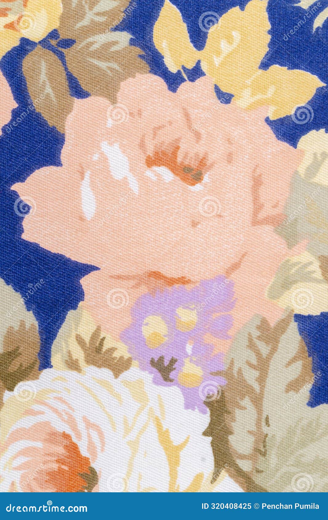Old Floral Design on Fabric Stock Image - Image of elegance, fabric ...