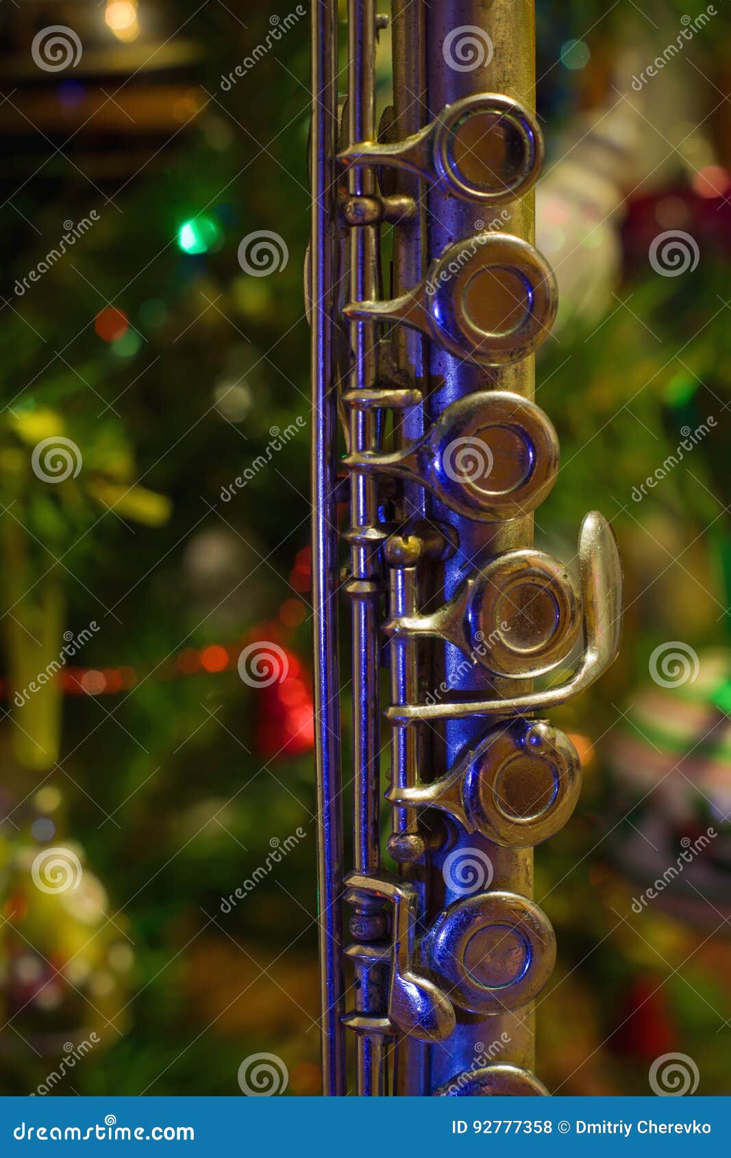 Old Flute Near a New Year Tree Stock Photo - Image of orchestra, folk ...