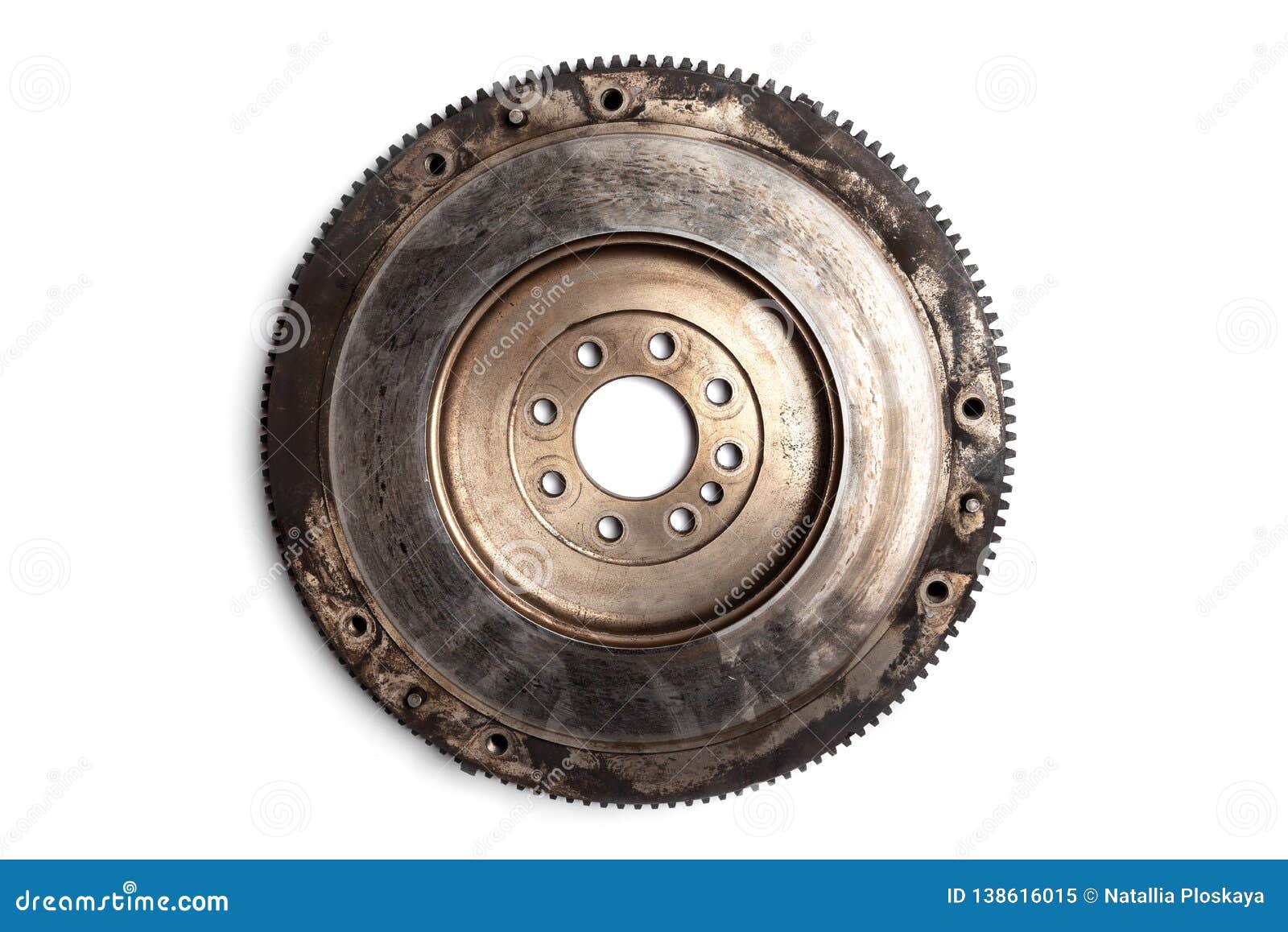 Old Flywheel Isolated on White Background. Stock Image - Image of ...