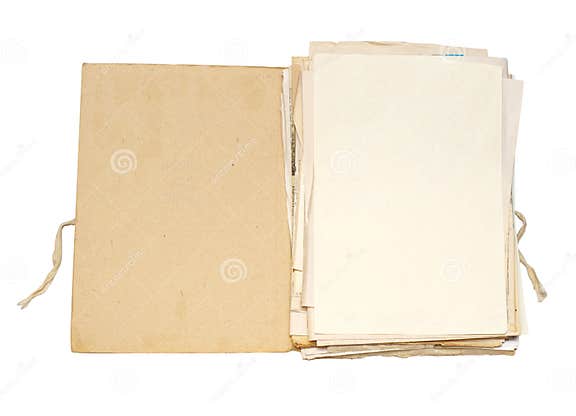 Old folder with papers stock image. Image of documents - 20035033