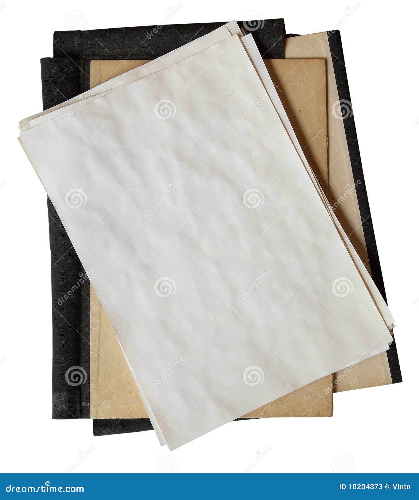 Old Folder with Stack of Old Papers Stock Image - Image of rough ...