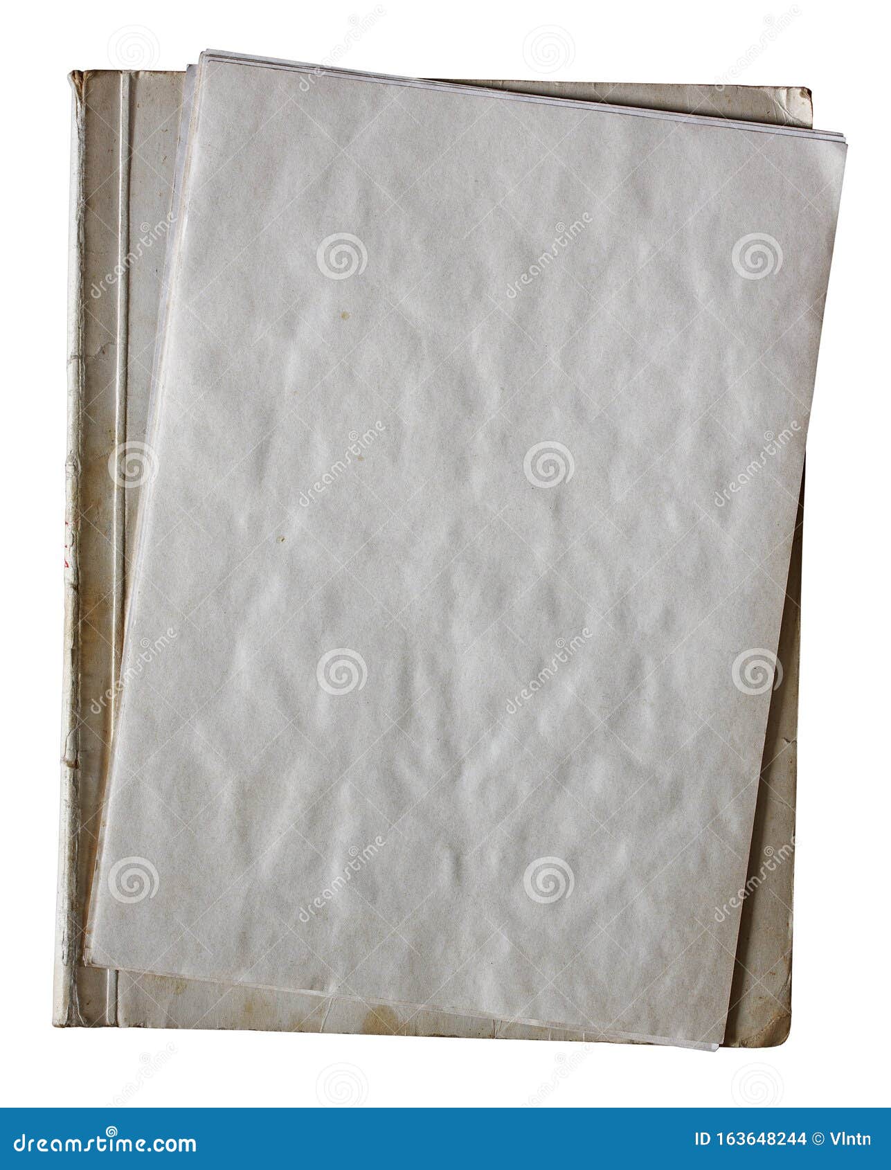 Old Folder with Stack of Papers Stock Photo - Image of retro, open ...