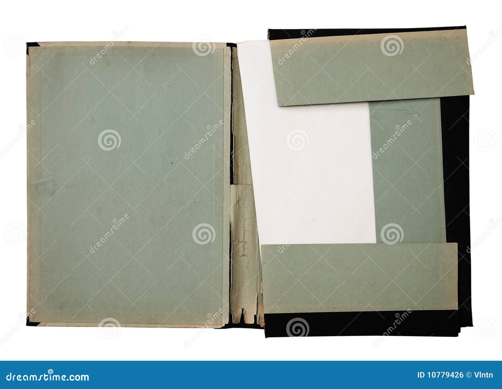 Old Folder with Stack of Papers Stock Photo - Image of grunge, antique ...