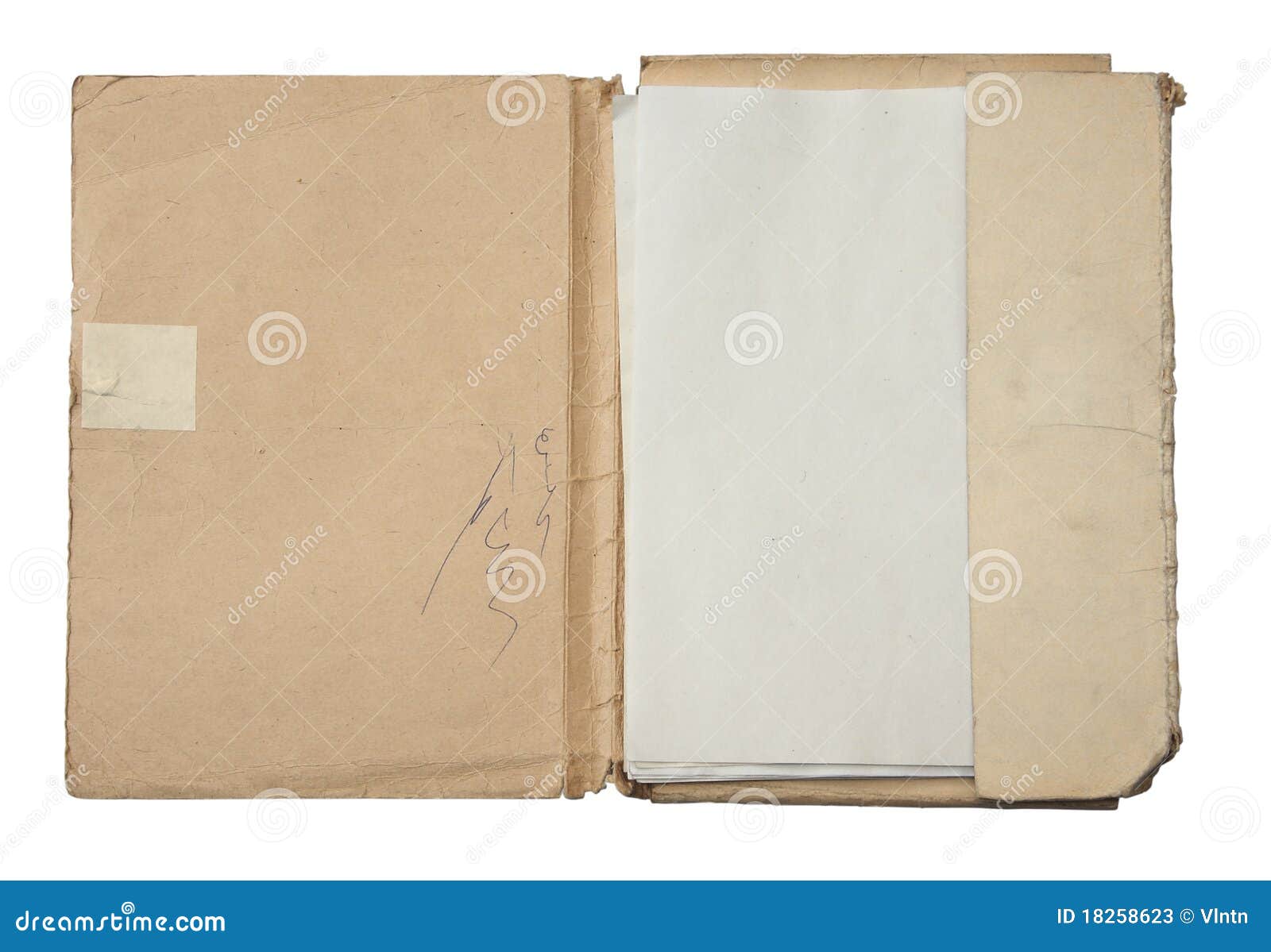 Old Folder with Stack of Papers Stock Image - Image of retro, education ...
