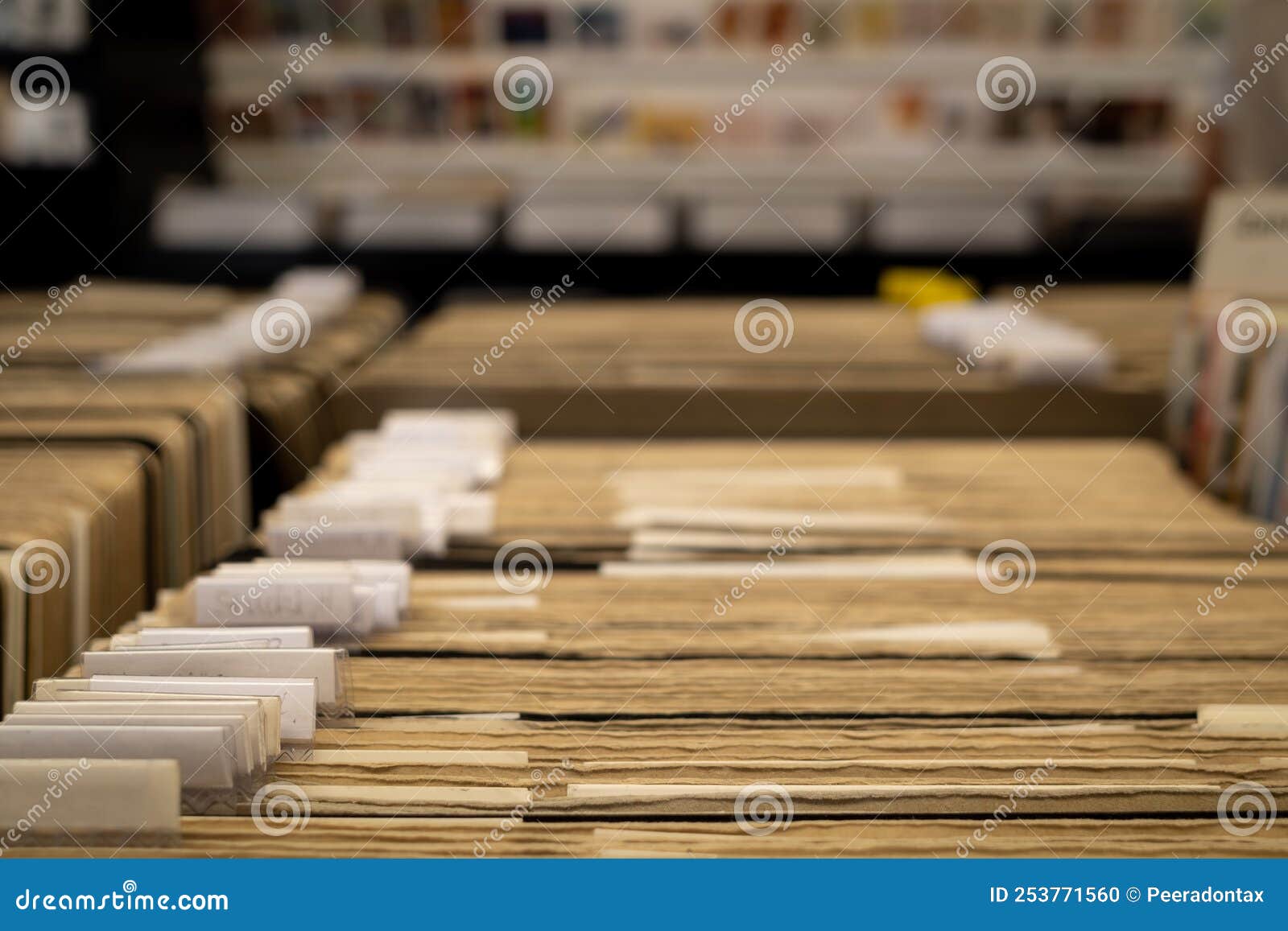 Old Folders of Postcard Archives in Postcard Store. Stock Photo - Image ...