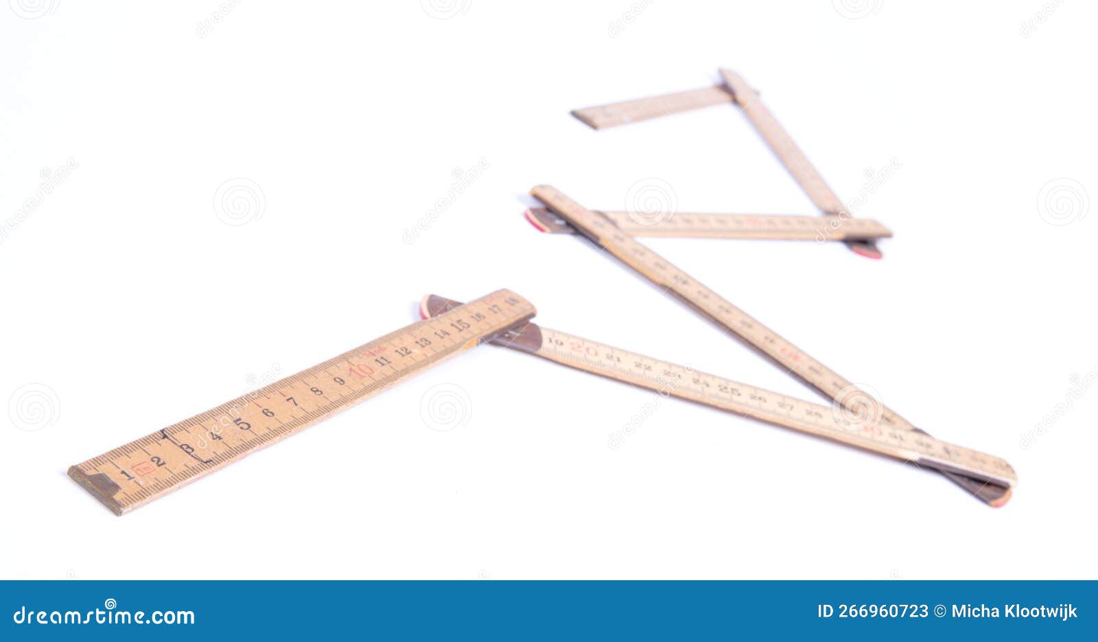 Old folding wooden ruler stock image. Image of ruler - 266960723