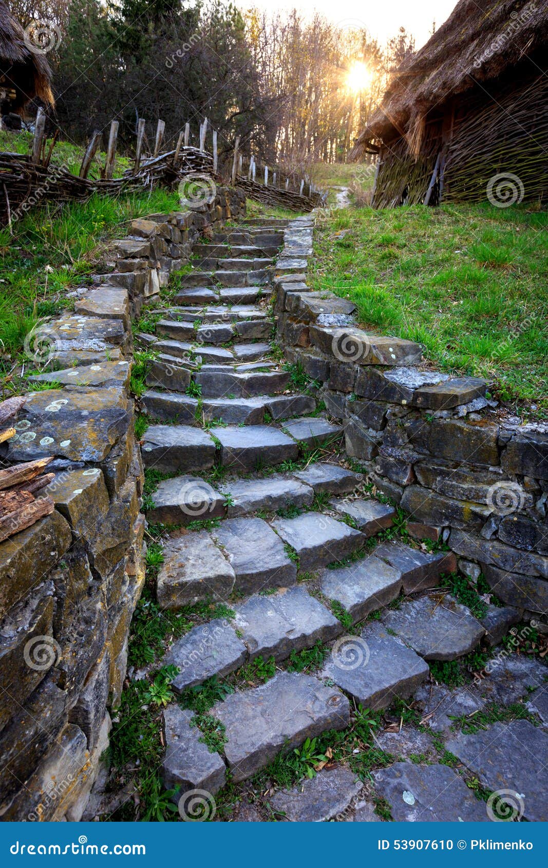 Old Footsteps on Sunset Background Stock Photo - Image of summer ...
