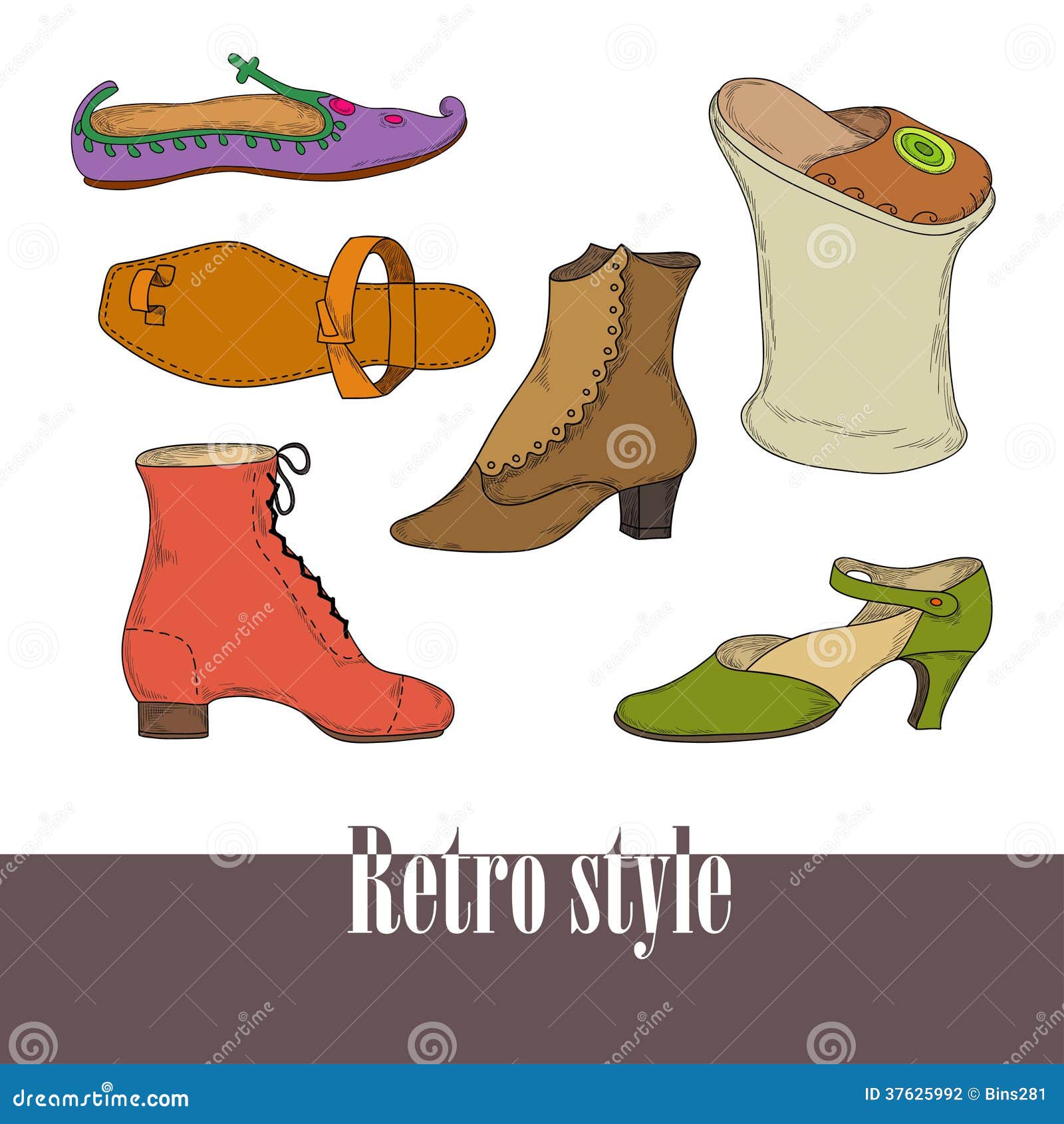 Old footwear stock vector. Illustration of industry, shoe - 37625992