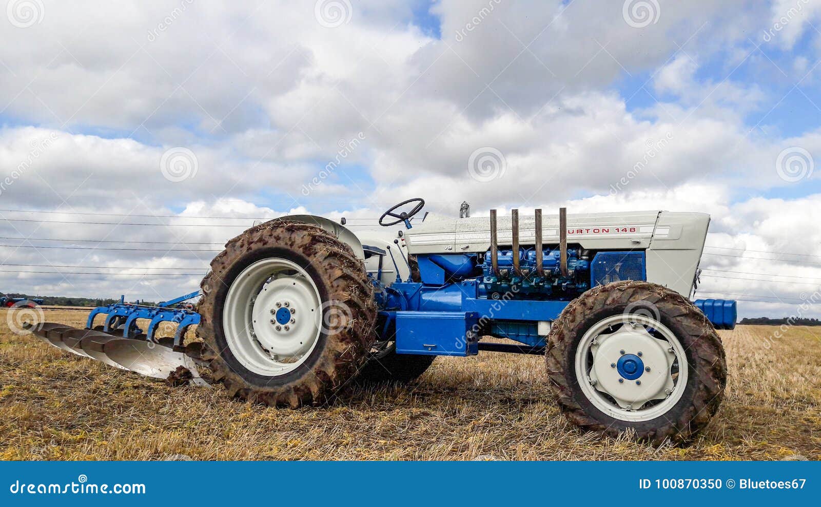Old Ford Burton 148 Tractor Ploughing Editorial Image - Image of ...