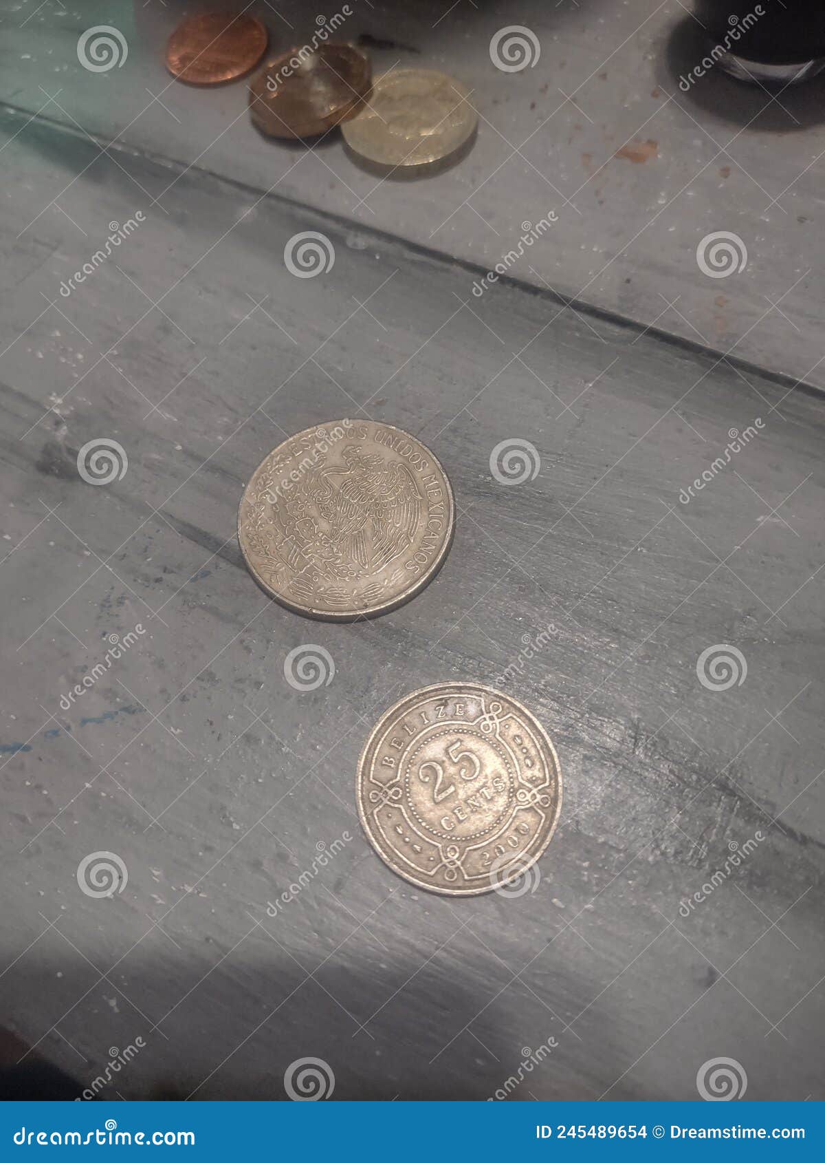 Old foreign coins stock photo. Image of asphalt, carving - 245489654