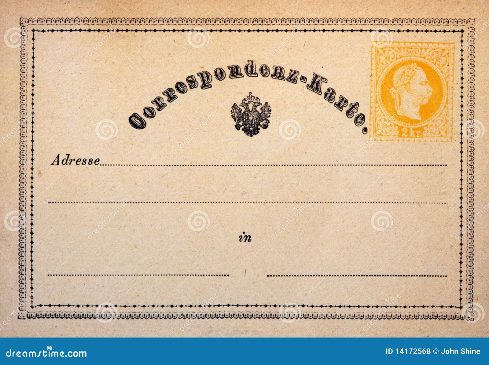 Old Foreign Postcard with Detailed Border Stock Photo - Image of postal ...