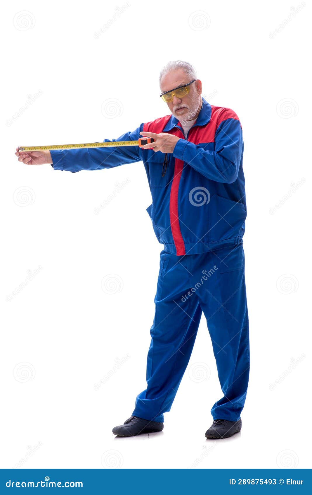 Old Foreman Isolated on White Stock Image - Image of male, meter: 289875493