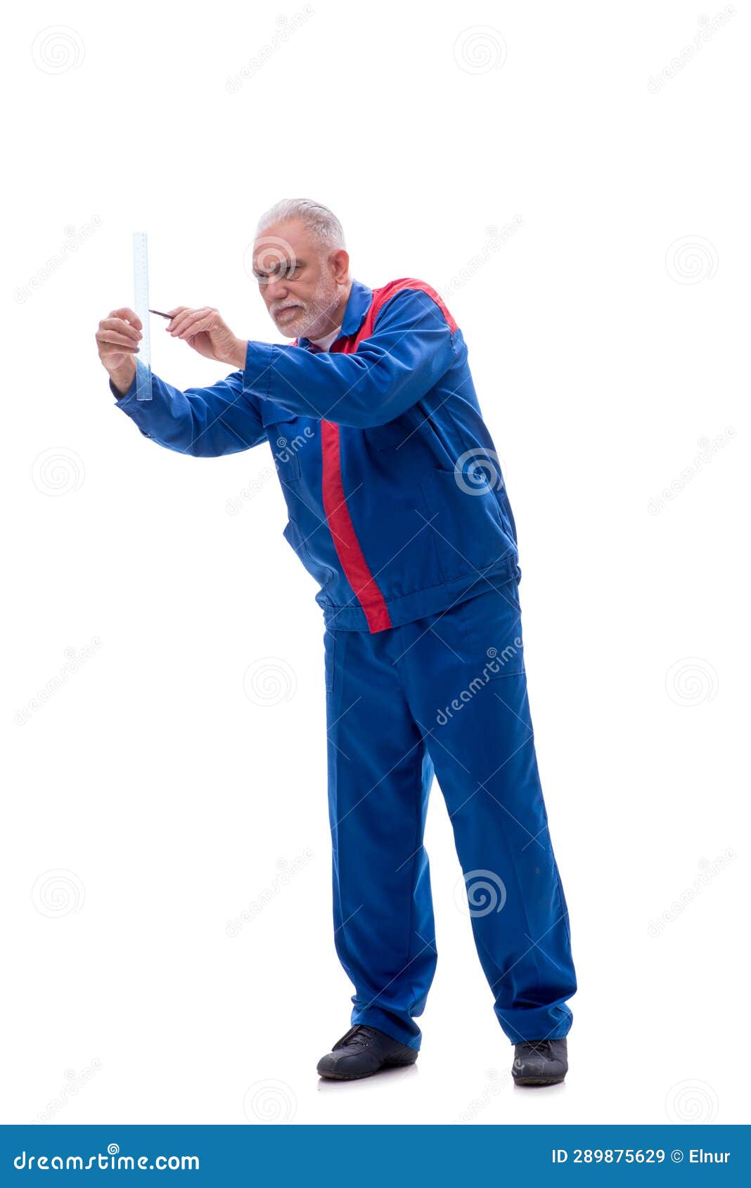 Old Foreman Isolated on White Stock Image - Image of foreman, work ...