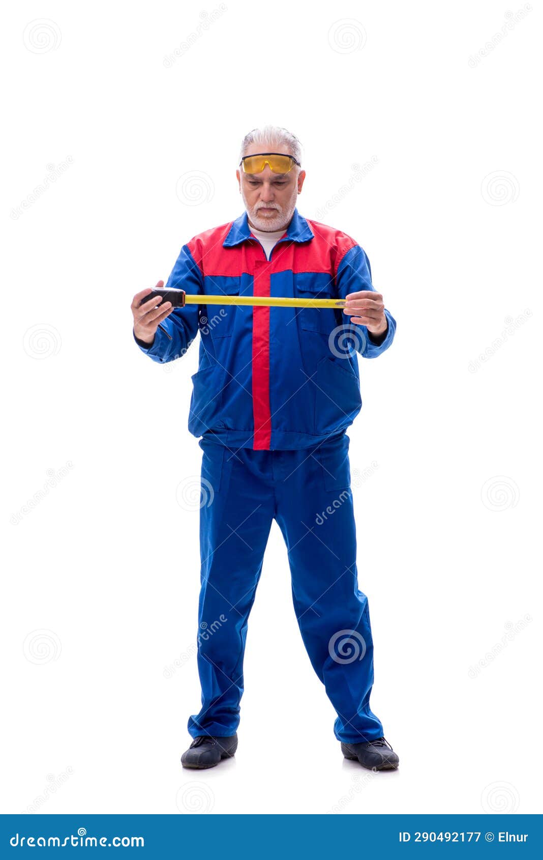 Old Foreman Isolated on White Stock Image - Image of worker, plumber ...