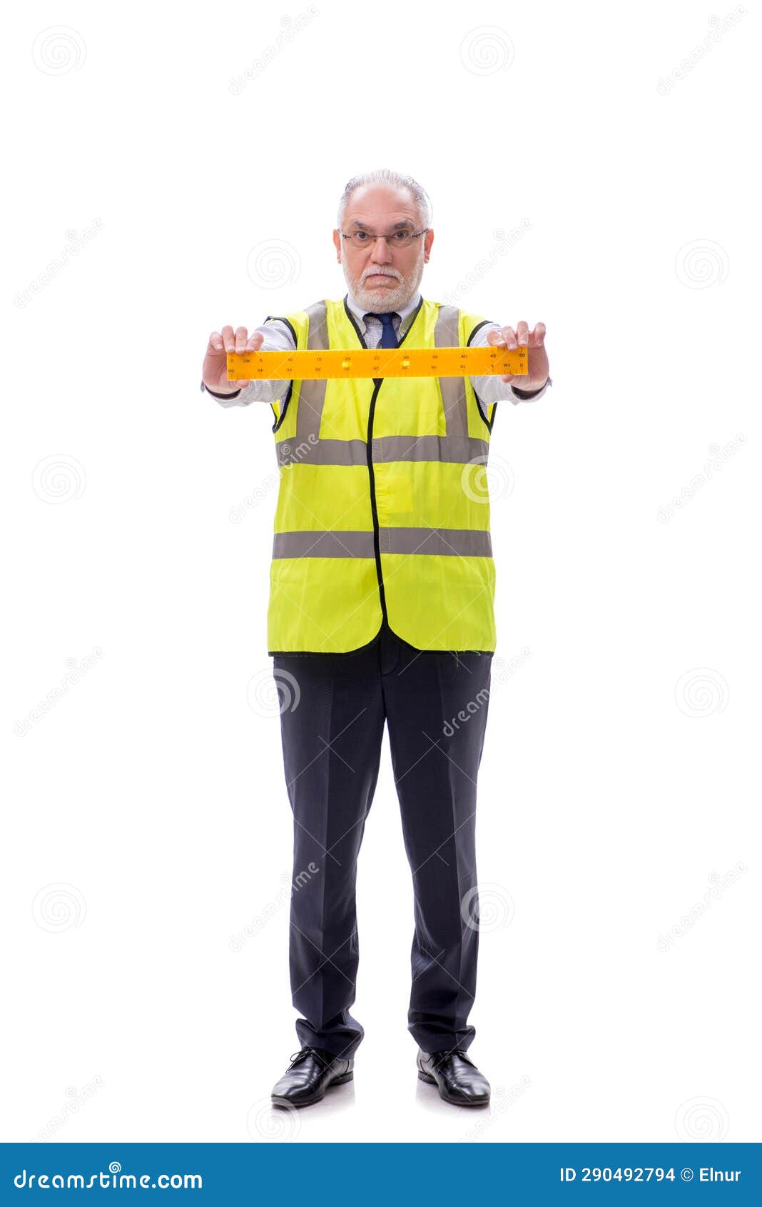 Old Foreman Isolated on White Stock Photo - Image of draft, design ...