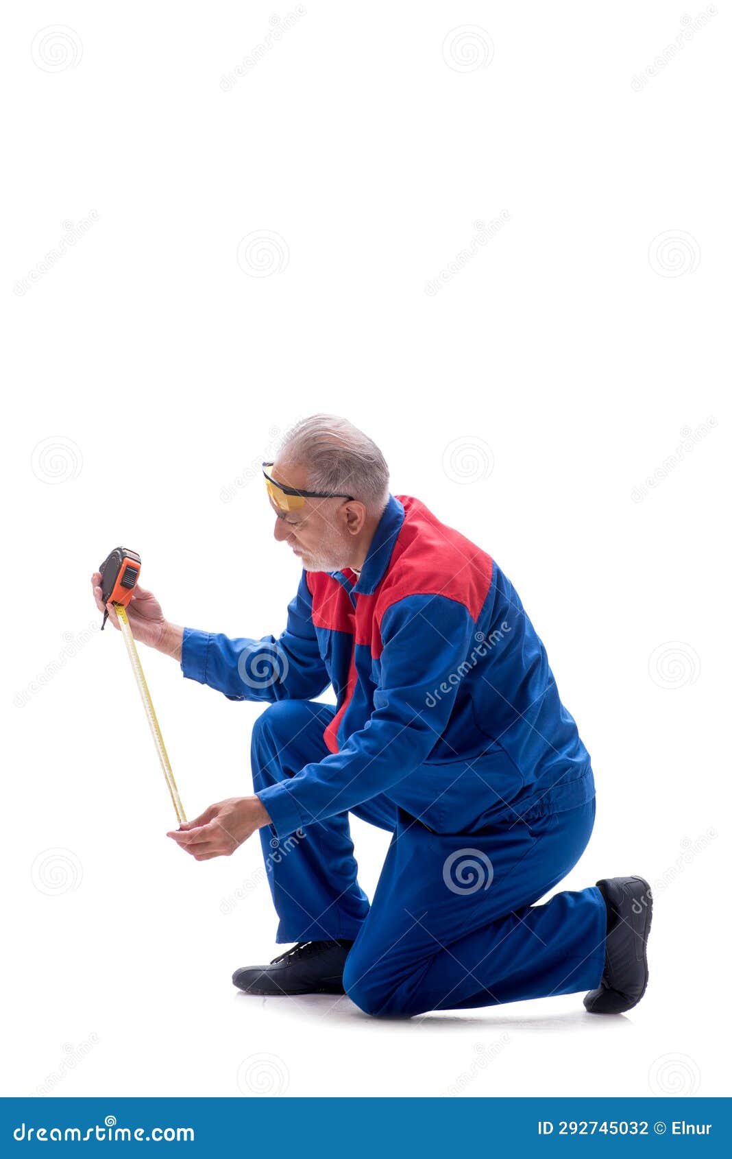 Old Foreman Isolated on White Stock Photo - Image of design, handyman ...
