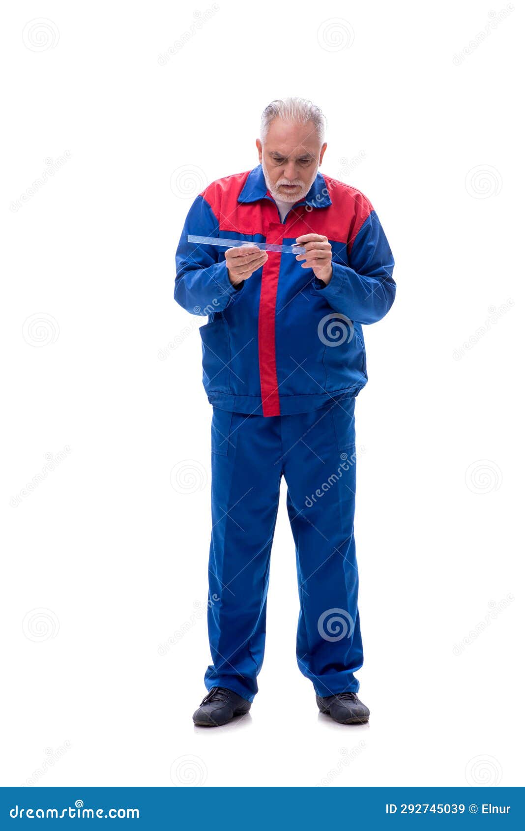 Old Foreman Isolated on White Stock Image - Image of building ...