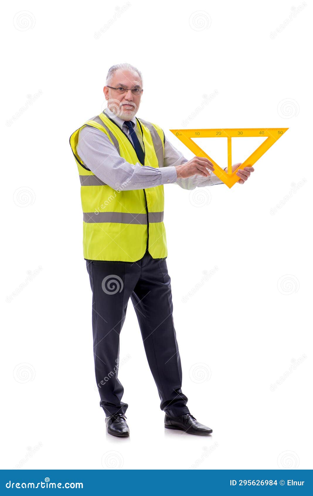 Old Foreman Isolated on White Stock Photo - Image of employee, building ...