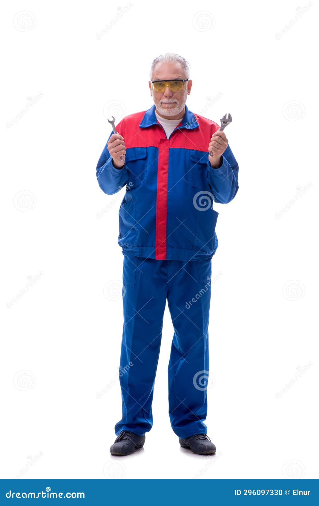 Old Foreman Isolated on White Stock Photo - Image of improvement ...