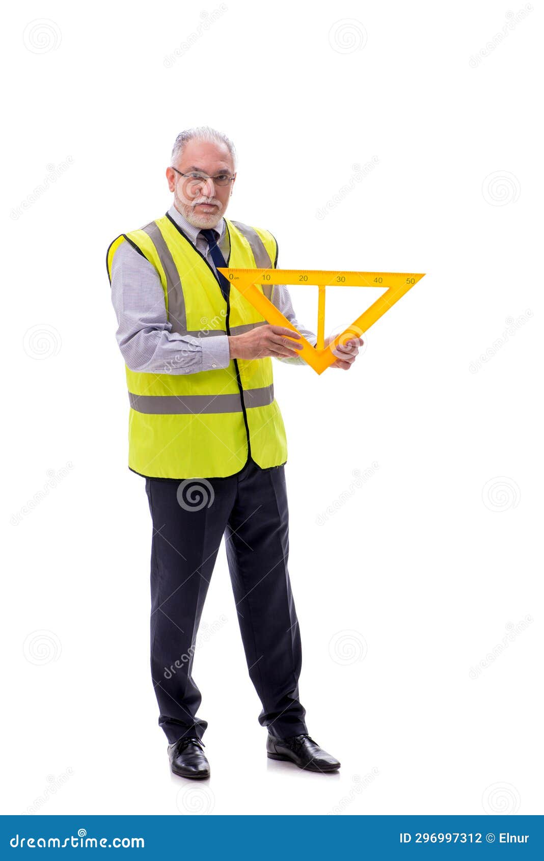 Old Foreman Isolated on White Stock Photo - Image of work, architecture ...