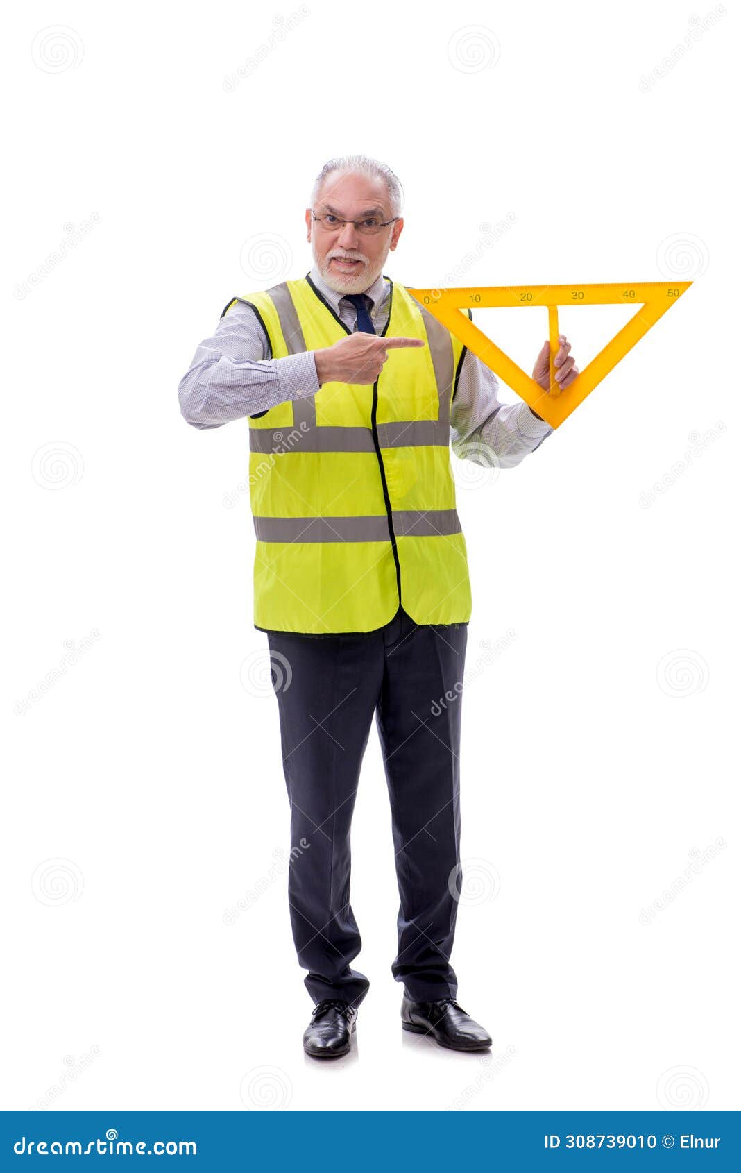 Old Foreman Isolated on White Stock Photo - Image of design ...