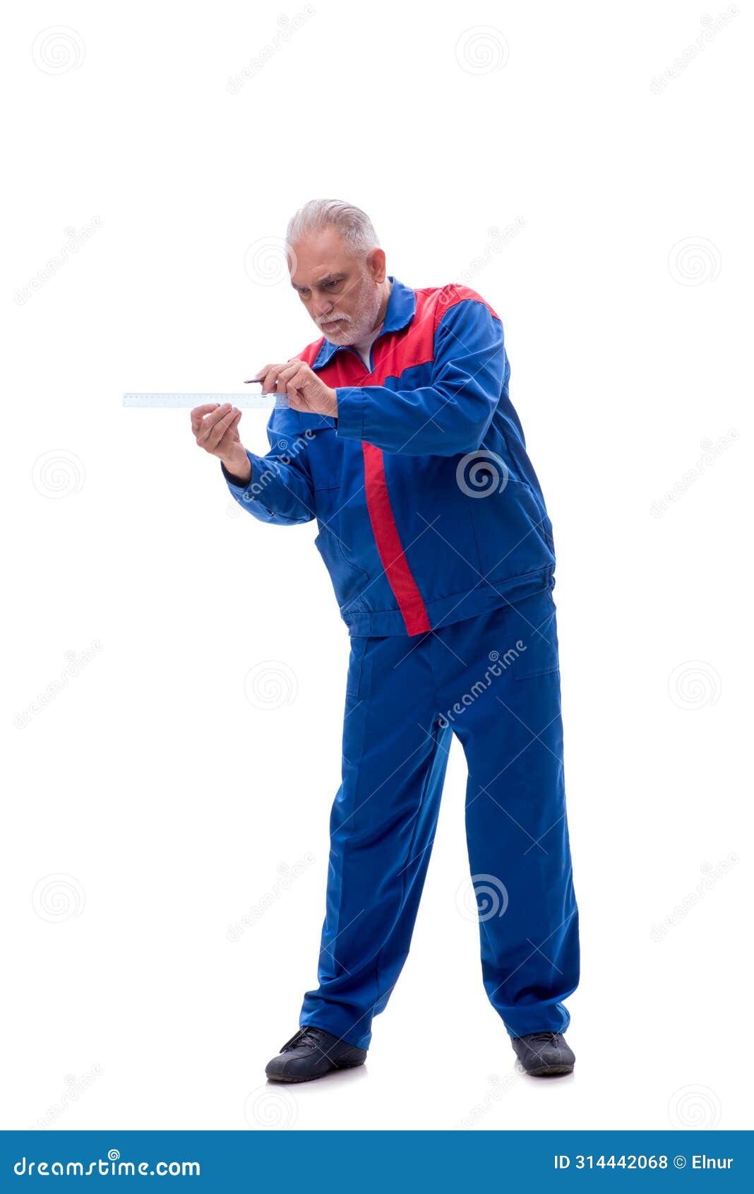 Old Foreman Isolated on White Stock Photo - Image of instrument ...