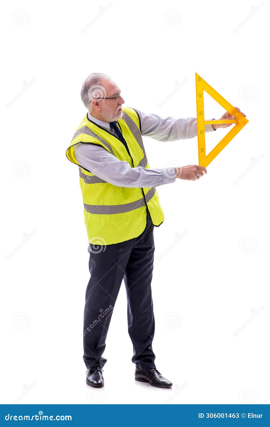 Old Foreman Isolated on White Stock Image - Image of triangle, design ...