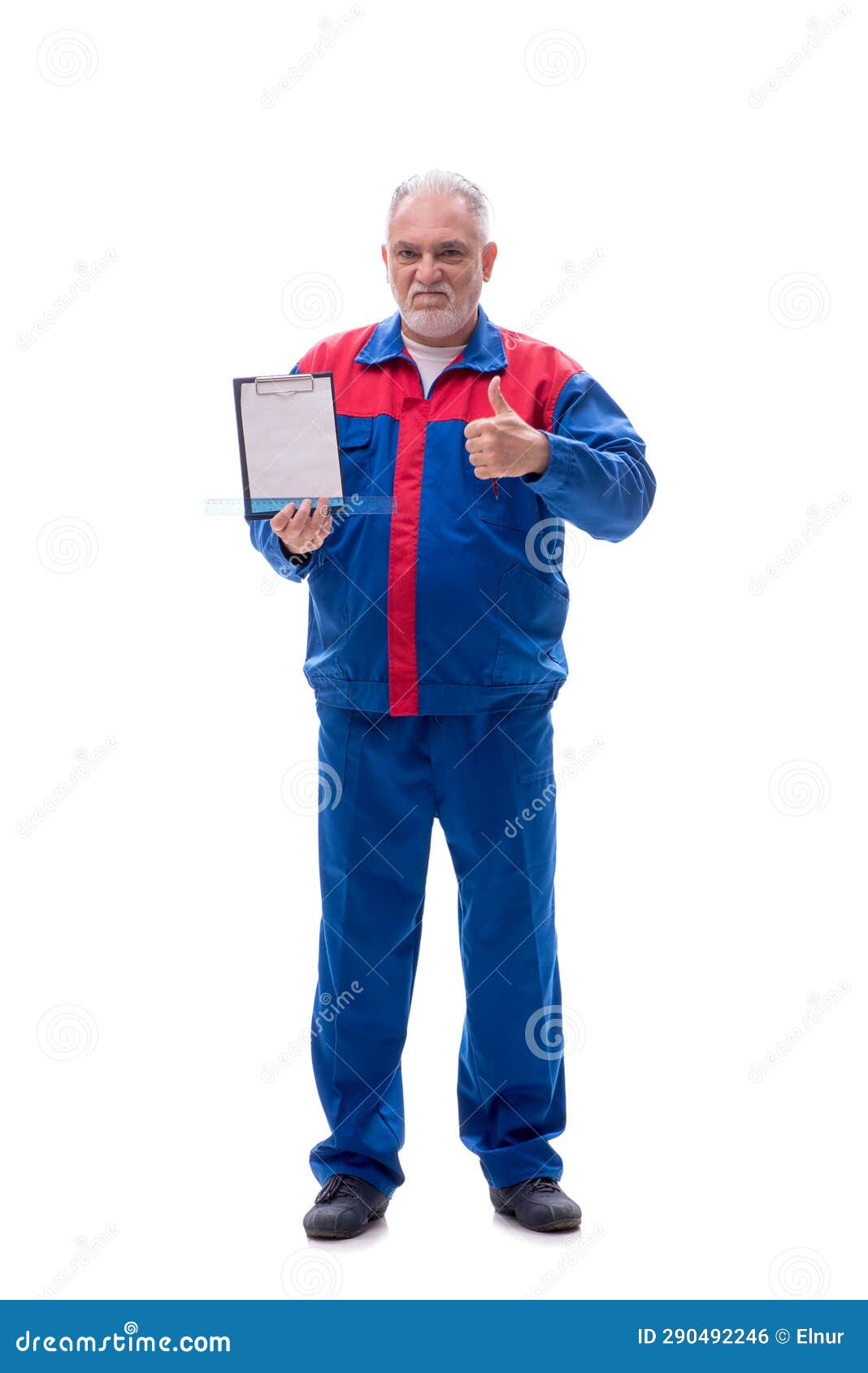 Old Foreman Isolated on White Stock Photo - Image of engineer, isolated ...