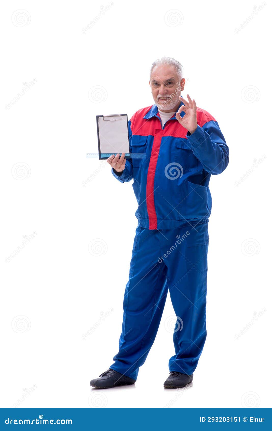 Old Foreman Isolated on White Stock Image - Image of ordering, male ...