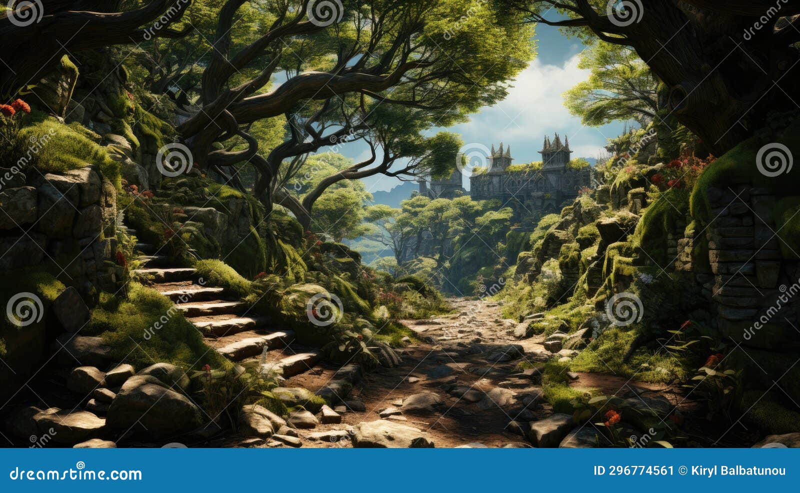 Old Forest Road Path Surrounded by Trees and Plants with Stones ...