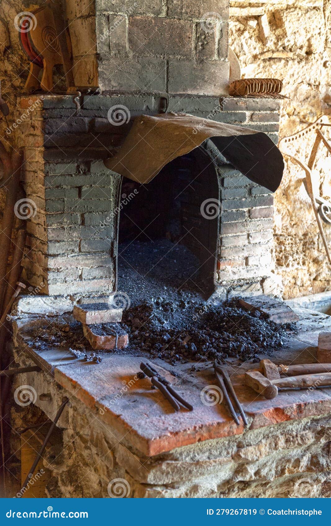Old blacksmith forge stock image. Image of equipment - 279267819