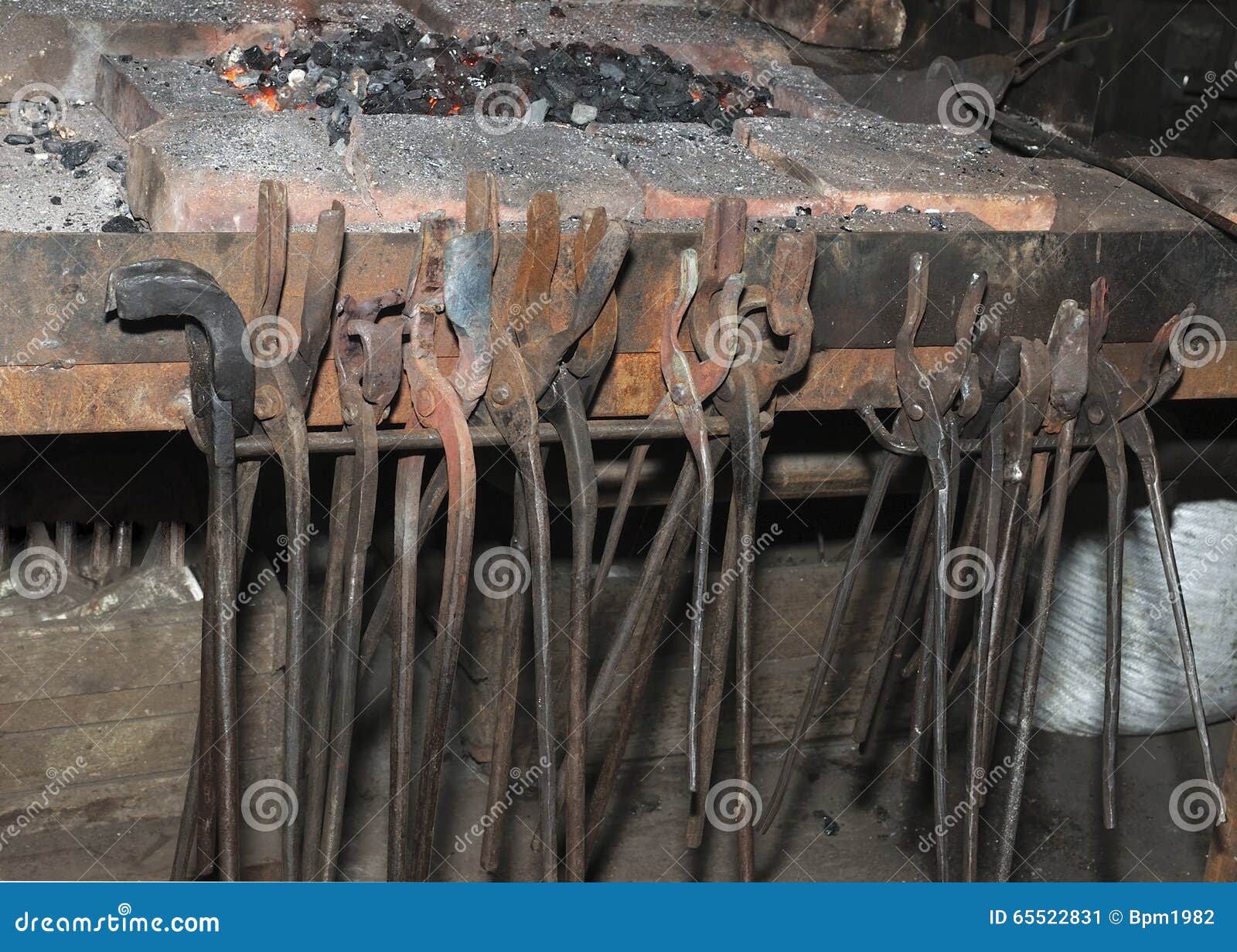 Old forge tools stock image. Image of forge, fire, blacksmith - 65522831