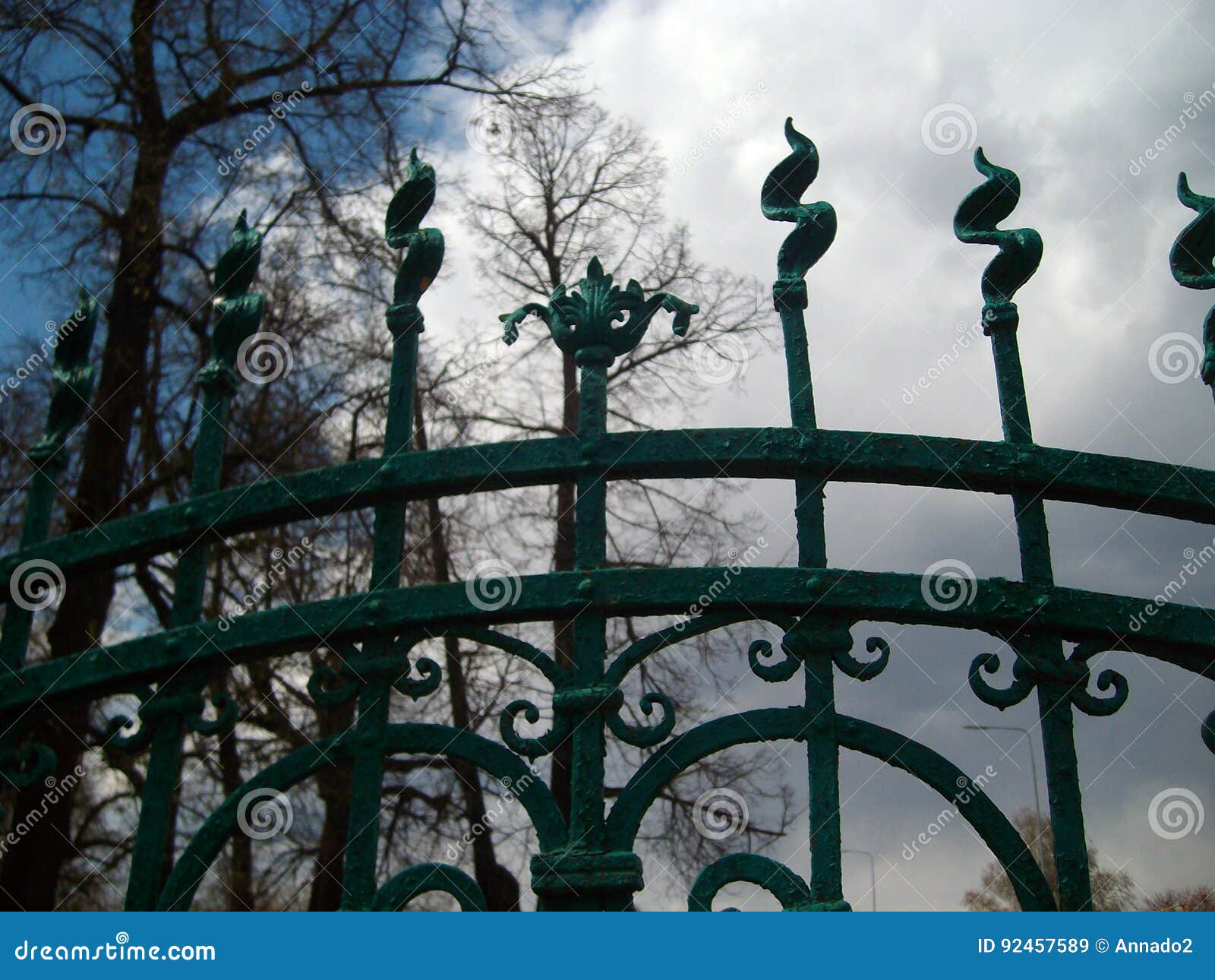 Old forged fence stock image. Image of antique, background - 92457589