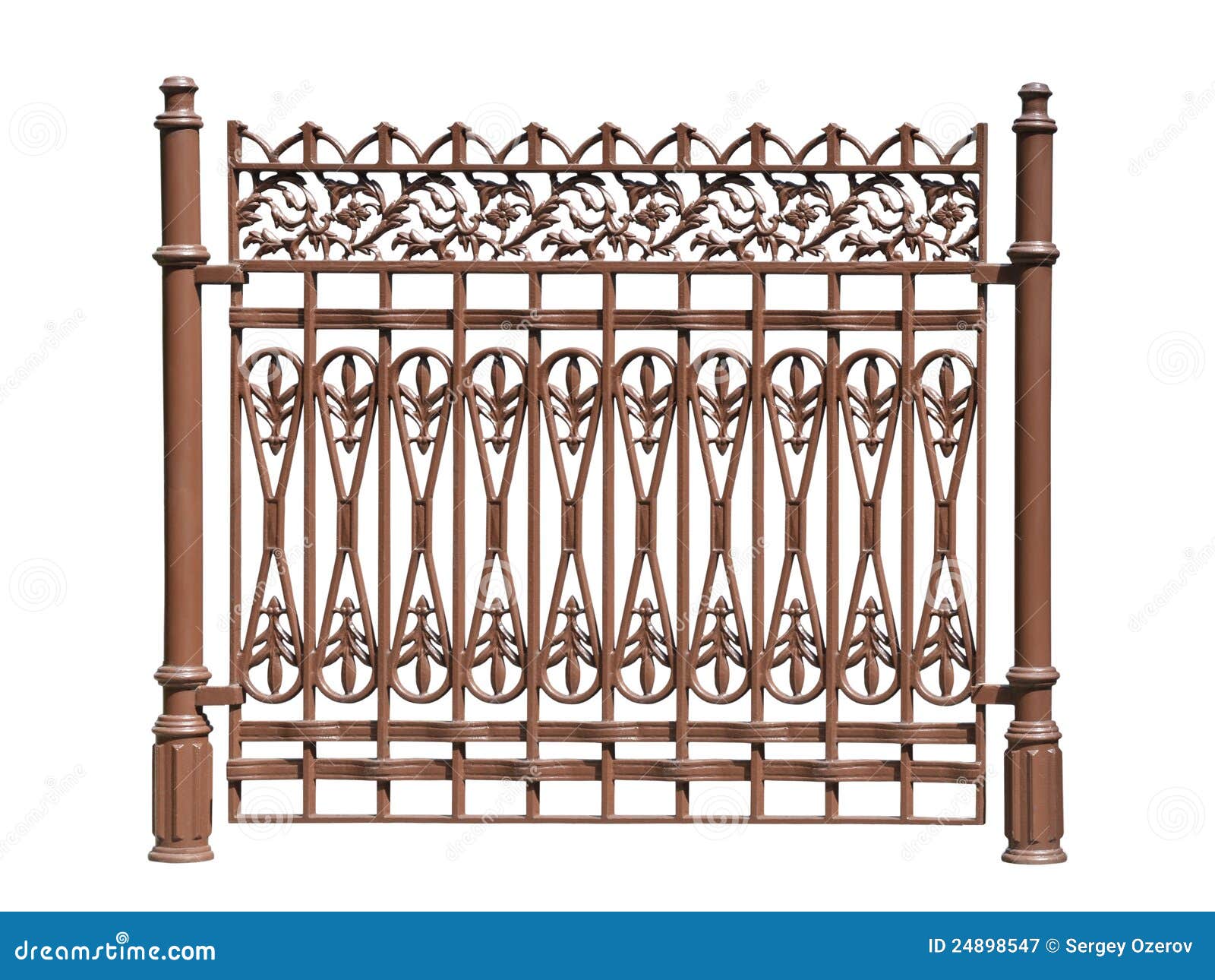 Old Forged Fence with Ornament. Stock Image - Image of style, locked ...