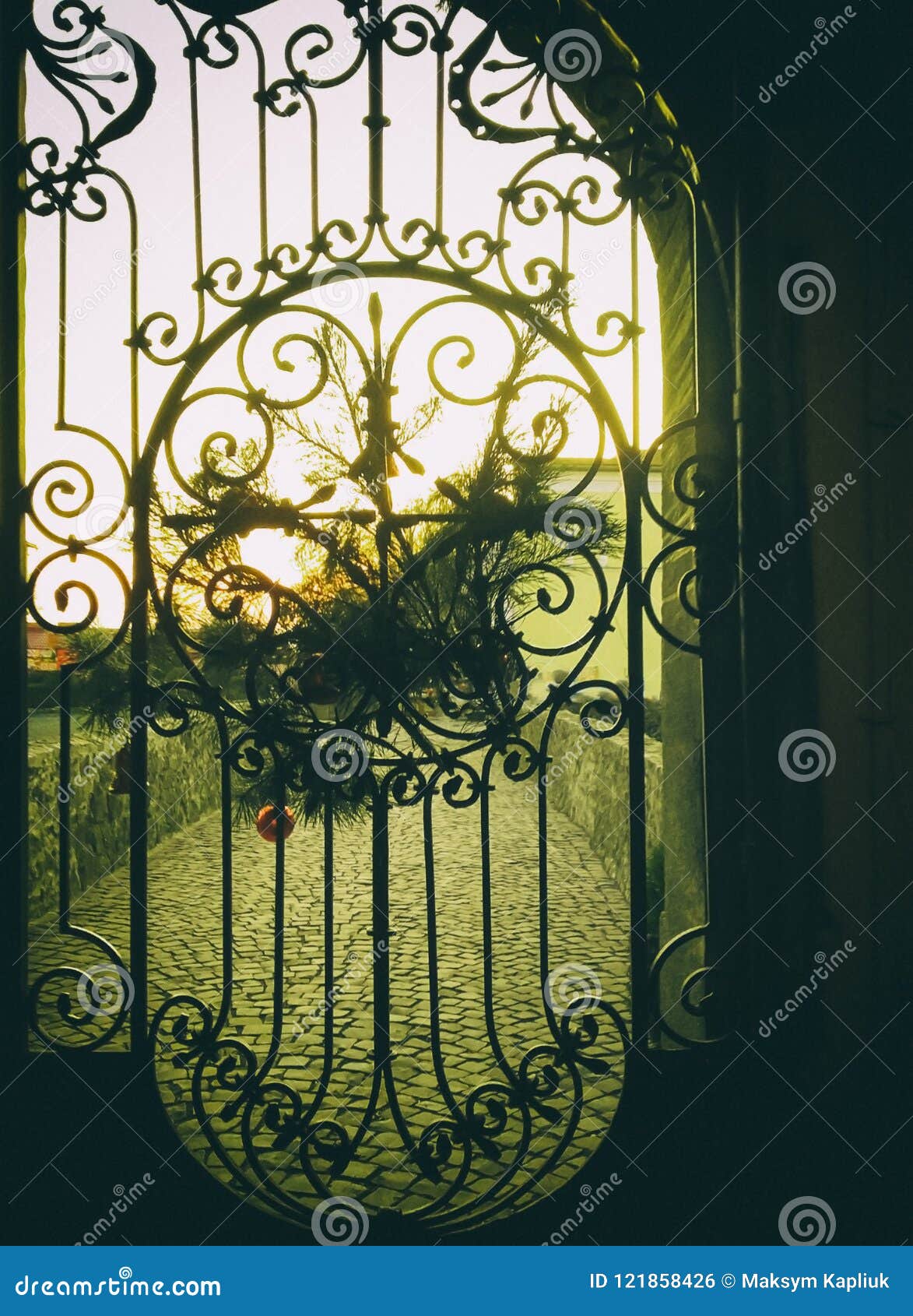 The Gates Of An Old Medieval Castle Or Fortress, Covered With Strips Of ...