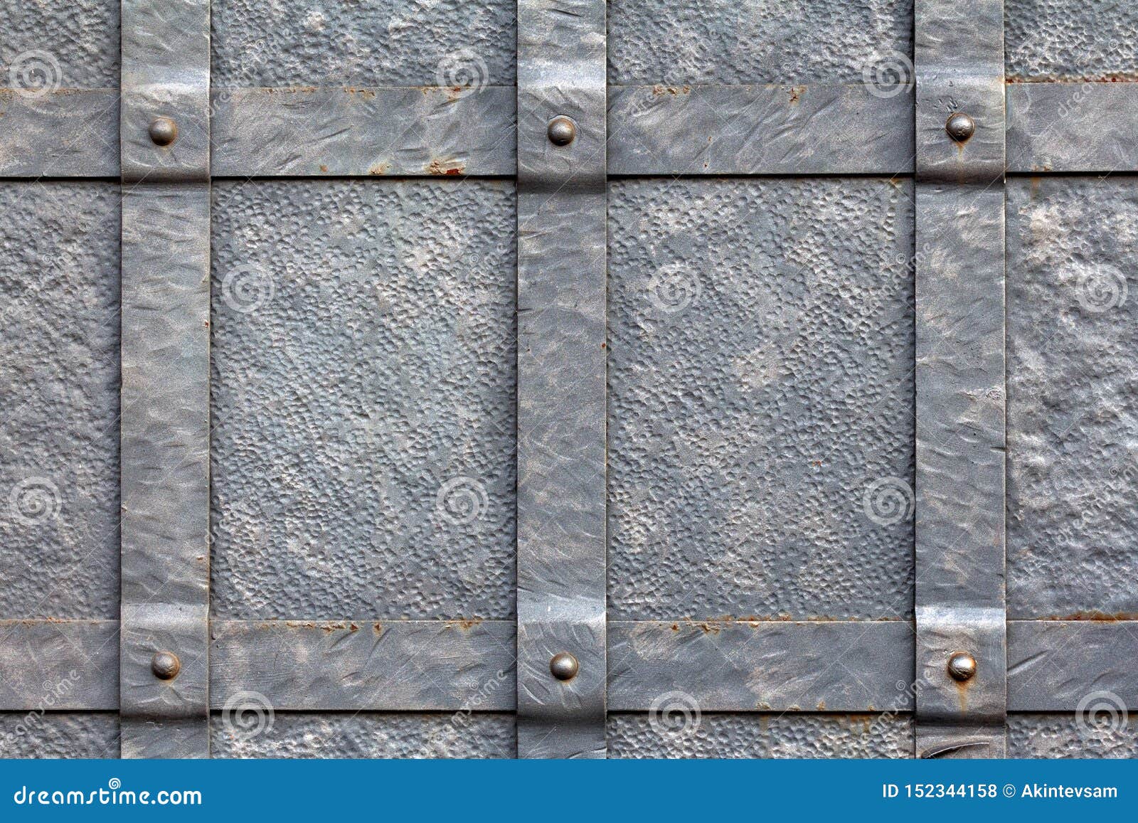 Doors with Iron Strips - Metal Texture Stock Photo - Image of frame ...