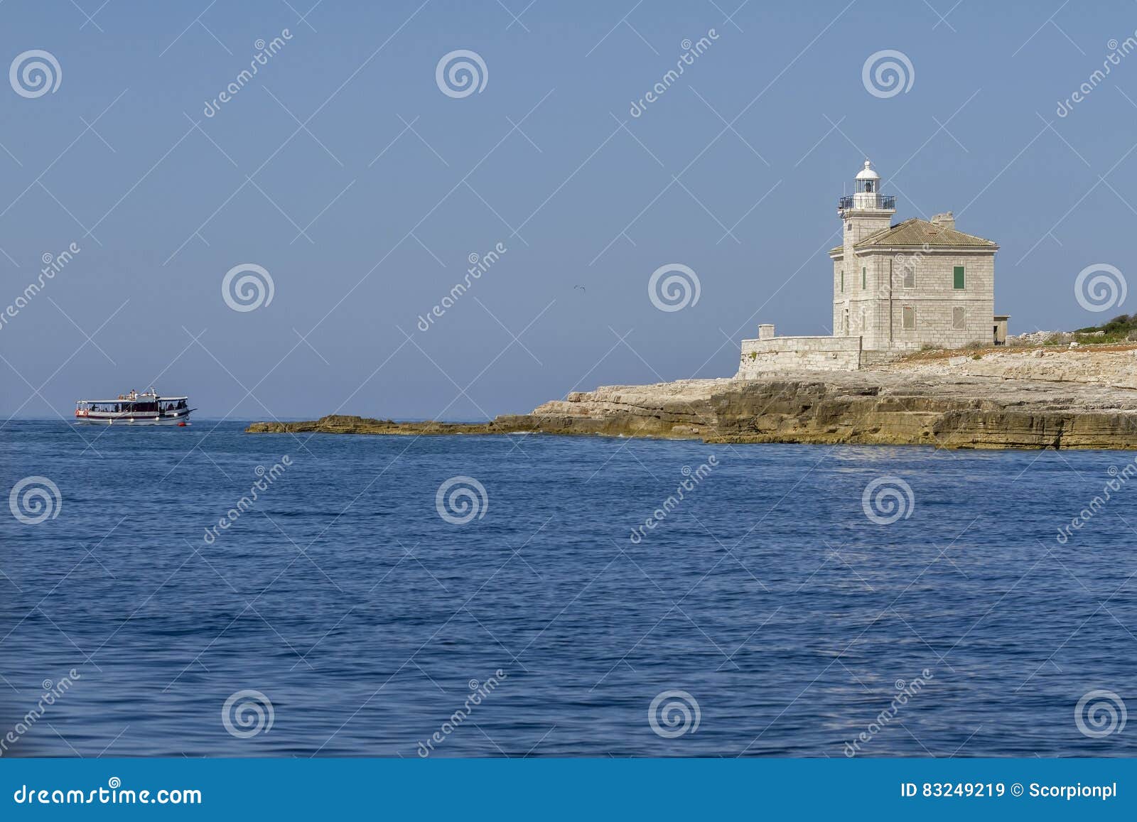 Old, Forgotten Lighthouse on a Rocky Shore Stock Image - Image of ...