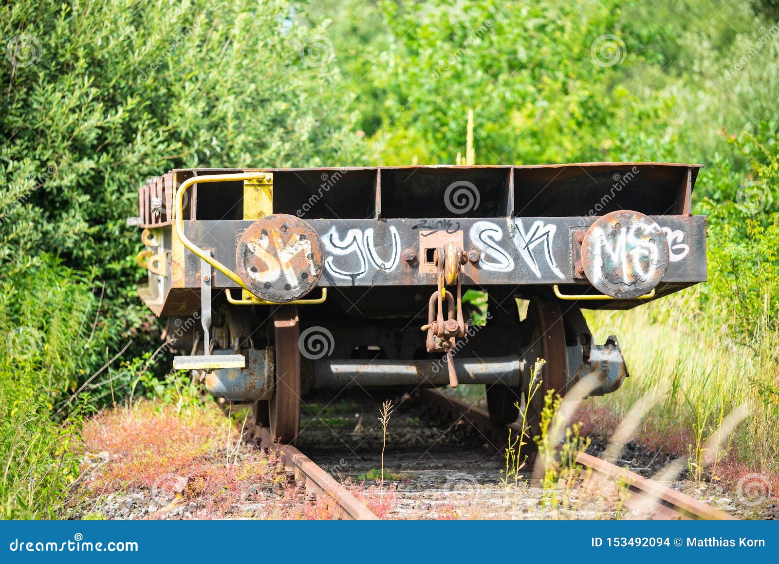 An Old Forgotten Train Carriage On A Disused Railway Royalty-Free Stock ...