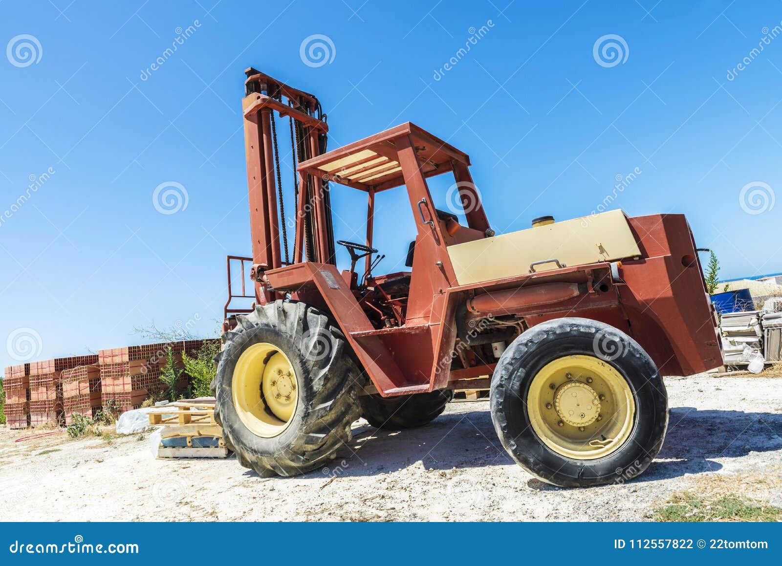 Old Forklift in a Construction Site in Sicily, Italy Stock Photo ...