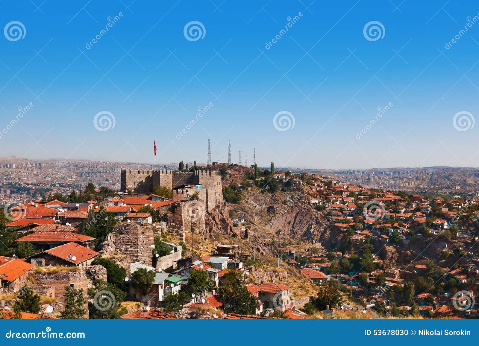 Old fort in Ankara Turkey stock photo. Image of aged - 53678030