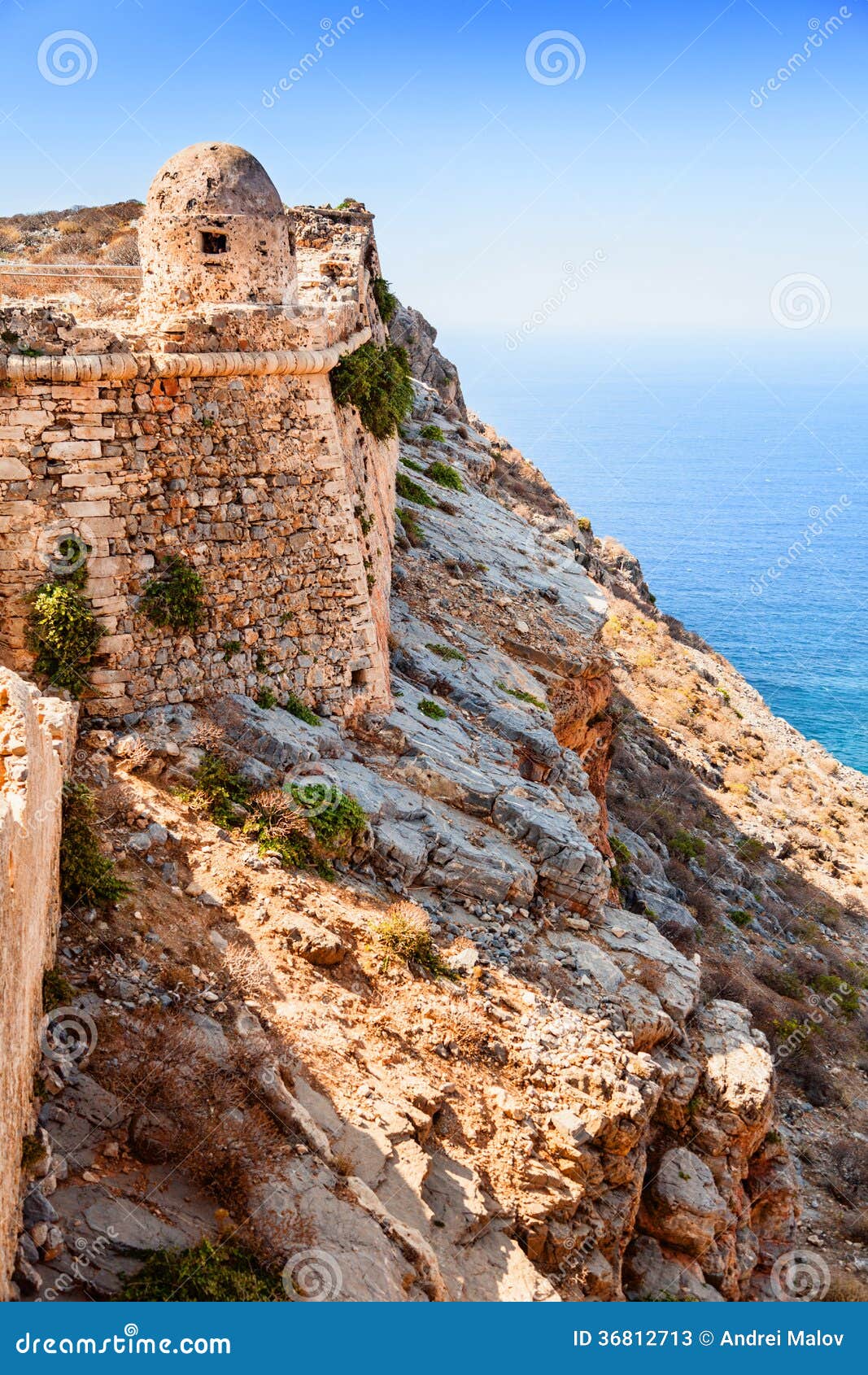 Old Fort at Gramvousa Island Stock Image - Image of fort, construction ...