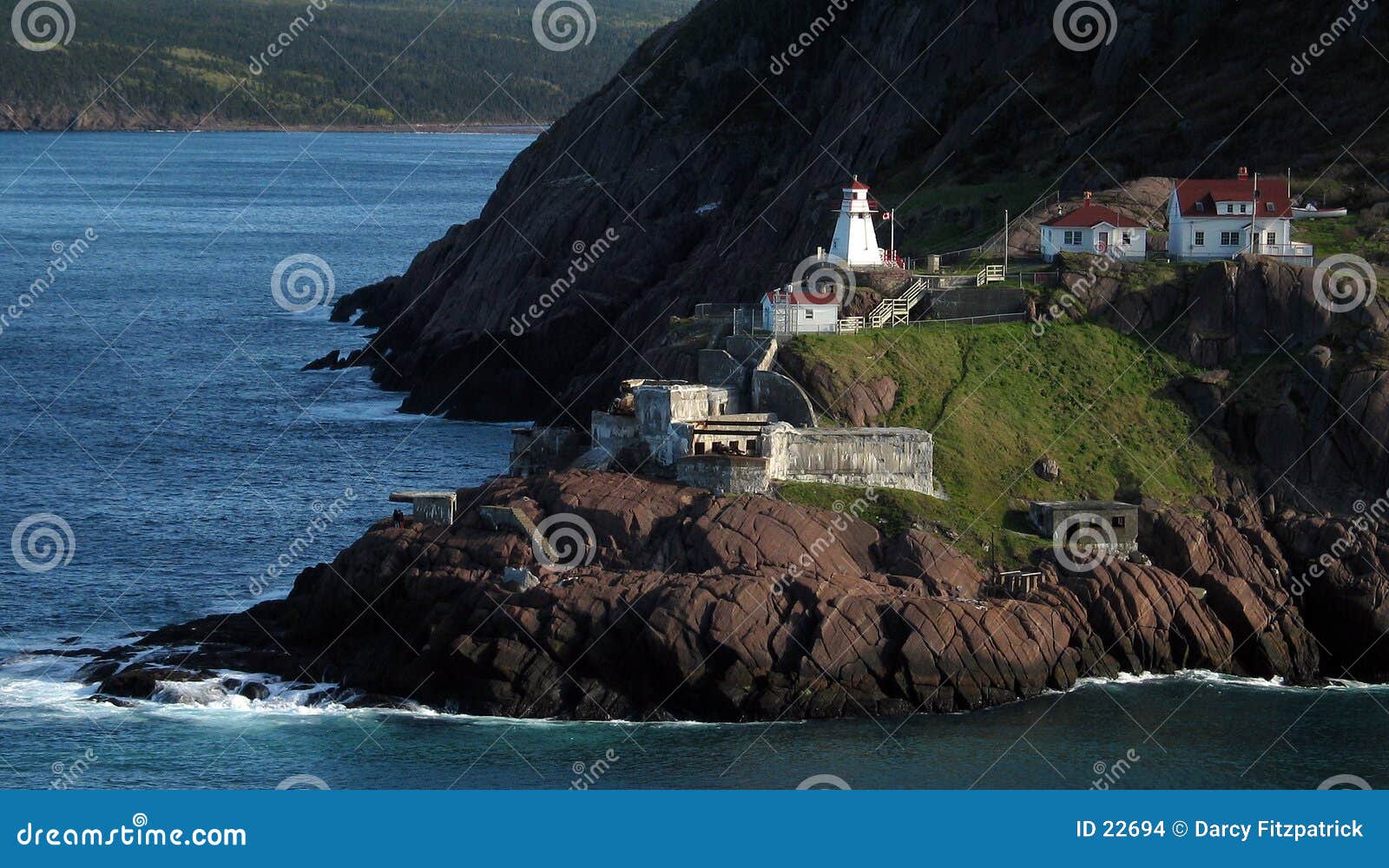 Old Fort with Lighthouse stock photo. Image of shore, wide - 22694