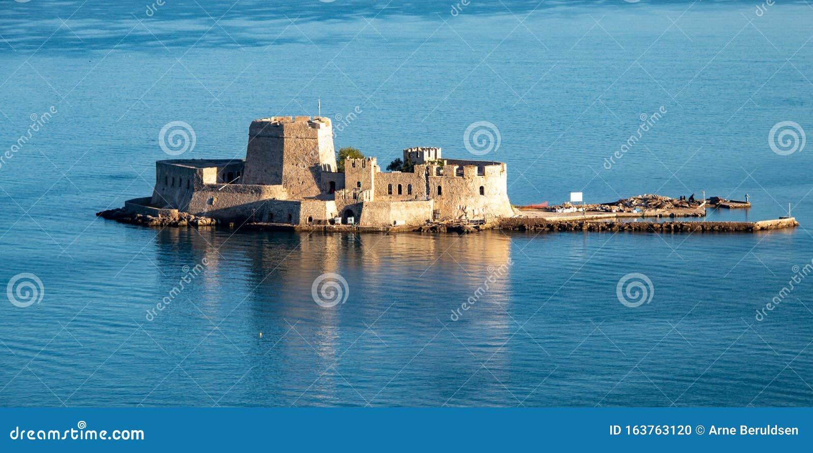 The Old Fort in Nafplio Bay Stock Photo - Image of greek, greece: 163763120