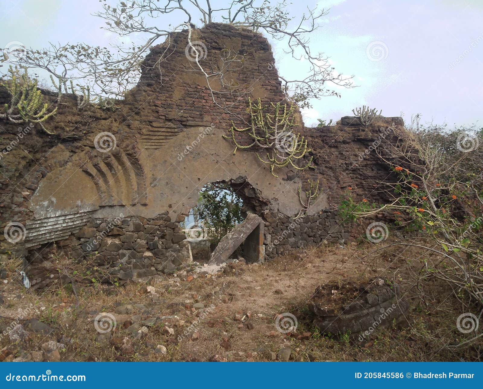 Old fort ruins stock photo. Image of fort, rock, wall - 205845586